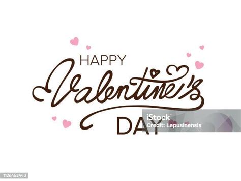 Poster Tipografi Hari Valentine Bahagia Dengan Teks Kaligrafi Tulisan