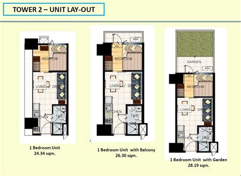 Tower 2 Unit Layouts Two Bedroom With Balcony And Kitchen