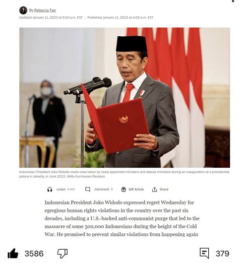 Kl On Twitter 印尼首次承认历史上发生的对华屠杀，是由美、英支持，这个消息华盛顿邮报罕见的报道。 1965年，印尼首都雅加达
