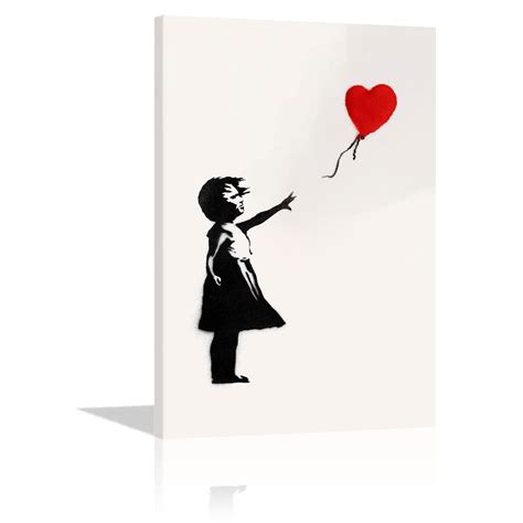 Banksy Balloon Girl Banksy Red Balloon Girl Wall Art Black Desertcart