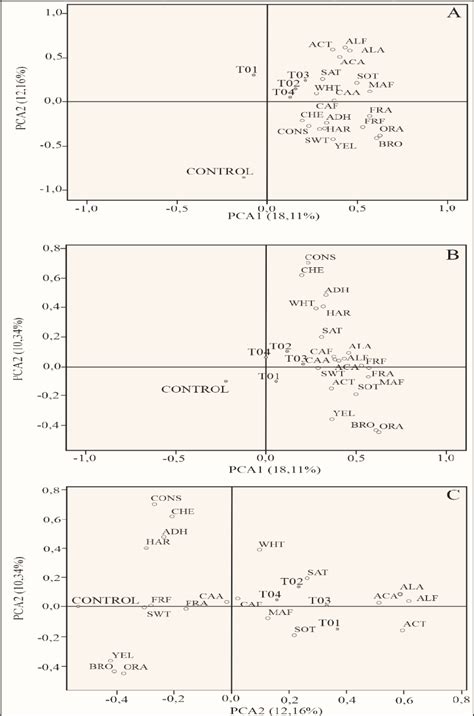 PCA Plot Illustrating The Results Of The Principal Components Analysis Download Scientific