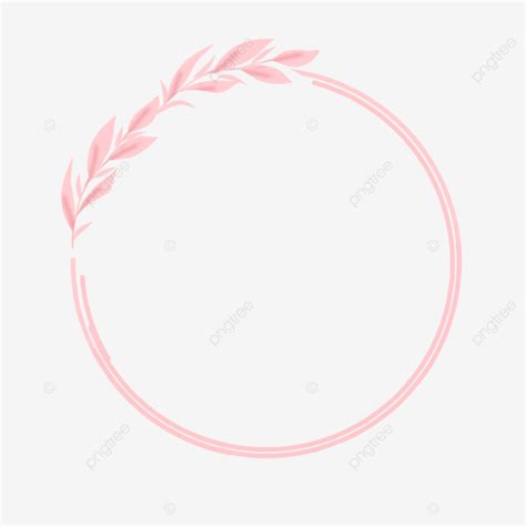 Pink Leaf Border Simple And Modern Art Border Wreath Pink Leaf Border