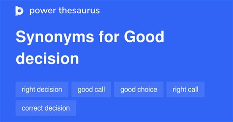 Good Decision Synonyms 220 Similar Words And Phrases