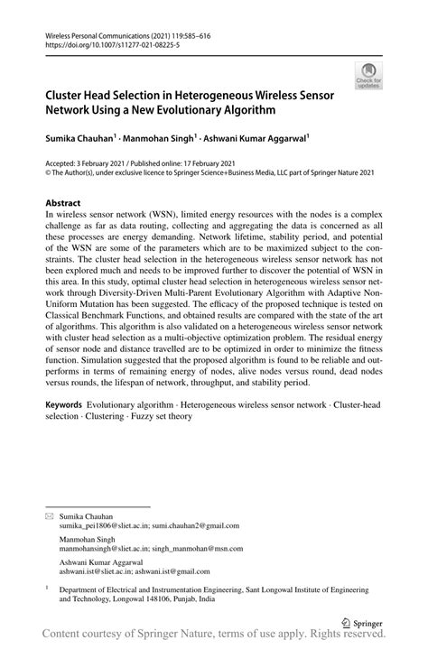 Cluster Head Selection In Heterogeneous Wireless Sensor Network Using A