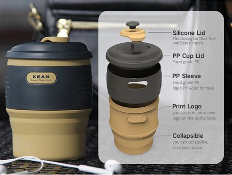 Bpa 무료 실리콘 접이식 여행용 머그컵 의 고품질 Bpa 무료 실리콘 접이식 여행용 머그컵