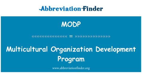 Modp Significa Programa De Desarrollo De Organización Multicultural