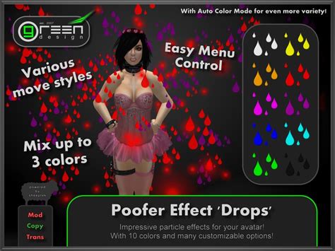 Second Life Marketplace Gd Poofer Effect Drops Multi Color Many