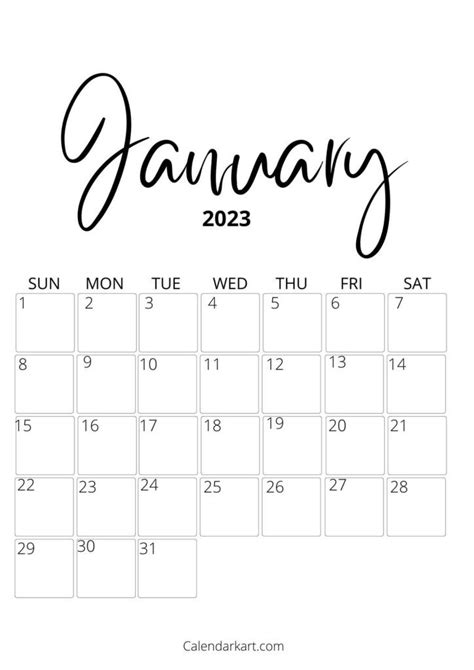 2024 January Calendar Printable Cursive Font Darryl Florenza