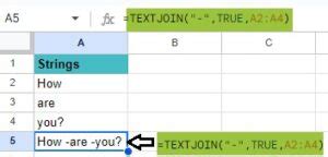 Textjoin In Google Sheets Syntax Examples How To Use