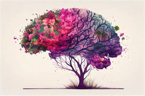 Premium Ai Image Human Brain Tree With Flowersidea Concept Of