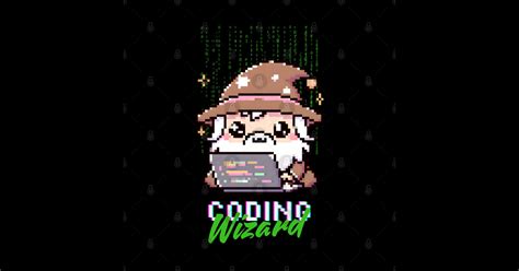Coding Wizard Pixel Coder Coder Humor Sticker Teepublic