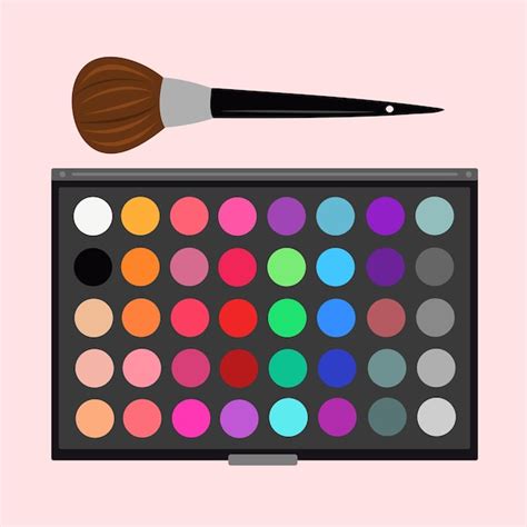 Premium Vector Colorful Cute Bright Makeup Compact Palette Illustration