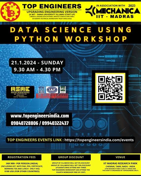 DATA SCIENCE USING PYTHON WORKSHOP Iit Madras Research Park Chennai