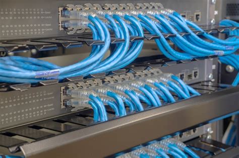 Premium Photo Network Switch And Ethernet Cable Connect To Computer