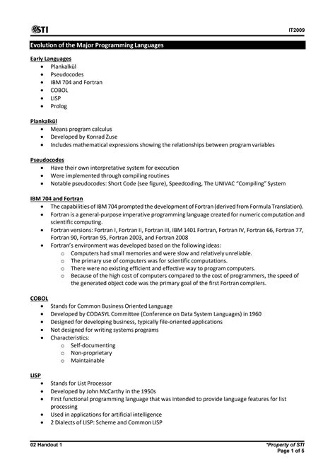 SOLUTION Evolution Of The Major Programming Languages Studypool