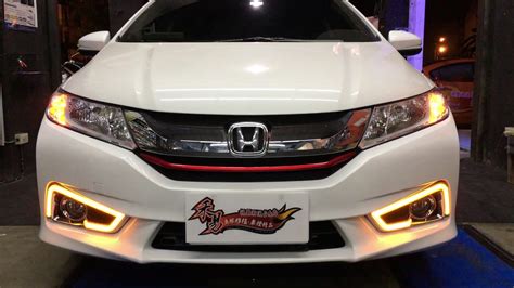 台南禾易 HONDA CITY 安裝專用霧燈框雙色導光日行燈 YouTube