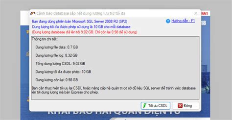 Khắc phục lỗi SQL Server đầy do quá GB của phần mềm hải quan kế toán