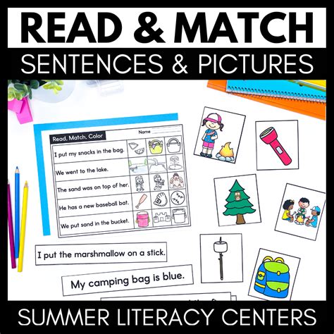 Reading Comprehension Sentence And Picture Matching Activities For