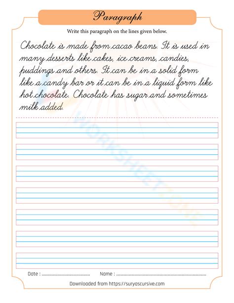 Free Printable Handwriting Paragraph Practice Sheets