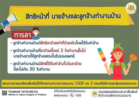 กระทรวงแรงงาน สิทธิหน้าที่ นายจ้างและลูกจ้างทำงานบ้าน