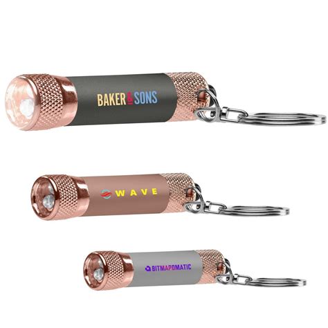Chroma Softy Rose Gold Metallic Led Flashlight With Keyring Corporate Specialties