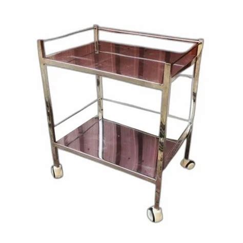 Silver Stainless Steel Ss Surgical Instrument Trolley For Hospital And
