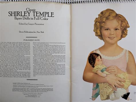 Shirley Temple Paper Dolls Extra Large Size Original Shirley Temple