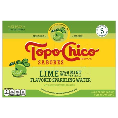 Topo Chico Sparkling Water Lime With Mint Extract Publix Super Markets
