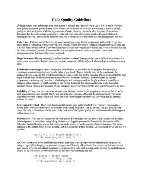 Code Quality Pdf Computer Programming Software Engineering