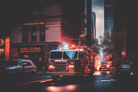 Fire Truck In New York Firefighters Rescue After Fire Alarm Went Off