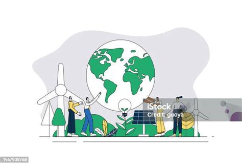 풍력 터빈 글로벌 태양광 패널 에너지 절약 새로운 에너지 환경 보호 개념 그림 지속 가능한 자원에 대한 스톡 벡터 아트 및 기타 이미지 지속 가능한 자원 풍력발전기