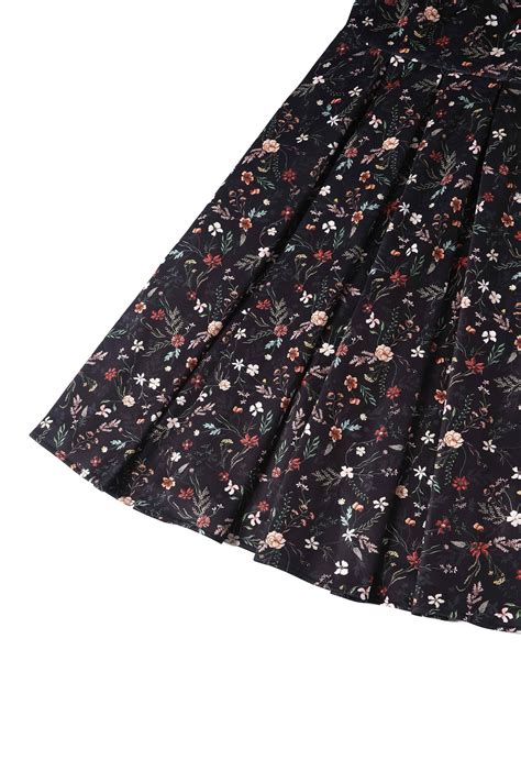 Lily Meadow Floral Black Off Shoulder Dress