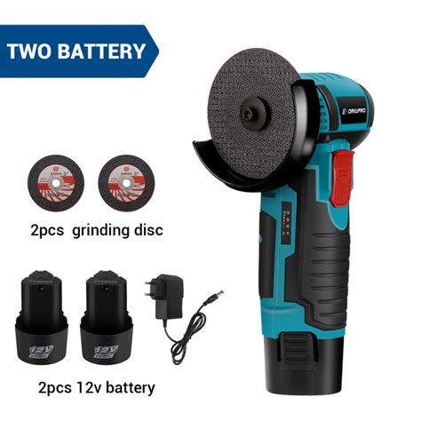 Brushless Grinder 18V 76mm Mini Cordless Angle Grinder 2pcs 1500mah Lithium Battery Portable
