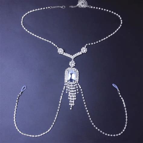 Bincho Sexy Nightclub Bikini Bra Chain Nipple Piercing Chain Tassel