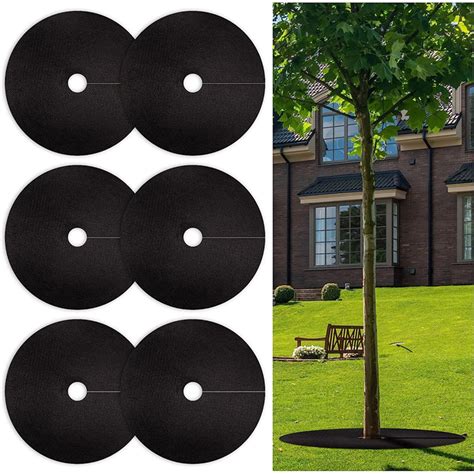 Walbest 12 Pcs 20 5 Inch Tree Mulch Ring Reusable Tree Weed Barrier Mat Degradable Fabric Tree