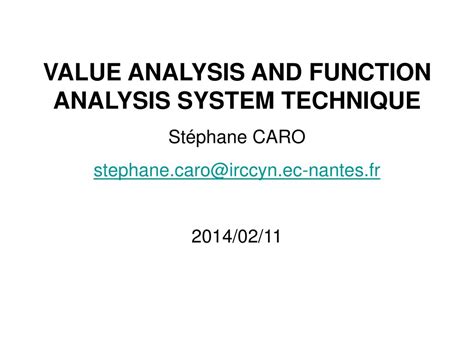 ppt value analysis and function analysis system technique stéphane