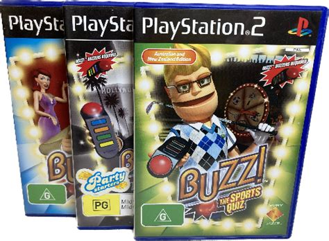 Game Sony Playstation Ps2 3 Buzz Bundle Pack Quiz Collection