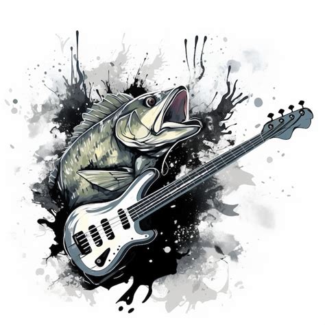 Premium Ai Image Abstract Bass Guitar In Water Splash Illustration