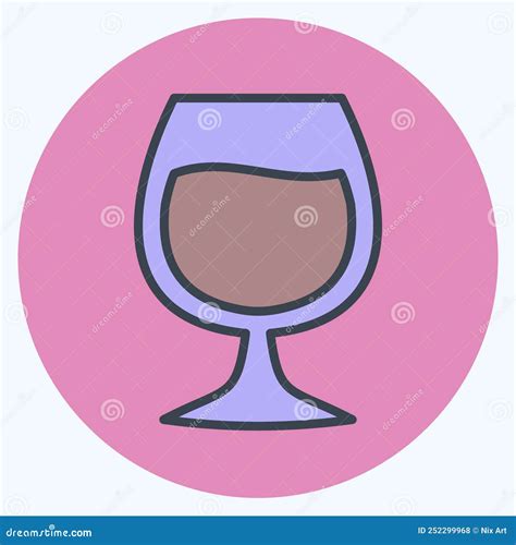 Sherry Icon In Trendy Color Mate Style Isolated On Soft Blue Background