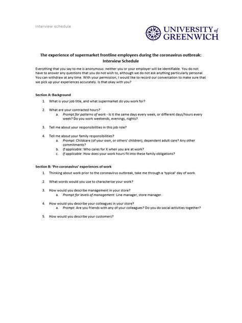 Interview Schedule Example Pdf Pandemic Emergency Management
