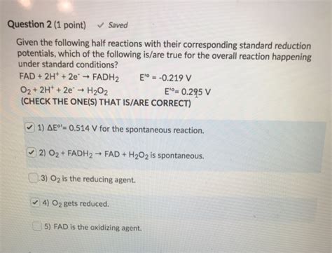 Solved Question 2 1 Point Saved Given The Following Half