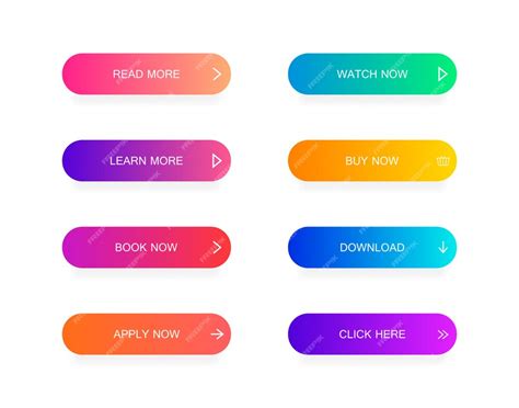 Premium Vector Set Of Modern Material Style Buttons For Website