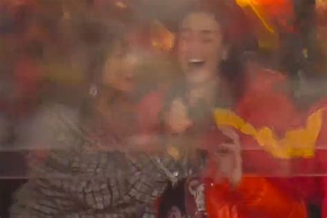 Taylor Swift Hugs Caitlin Clark After Travis Kelce Scores Touchdown In