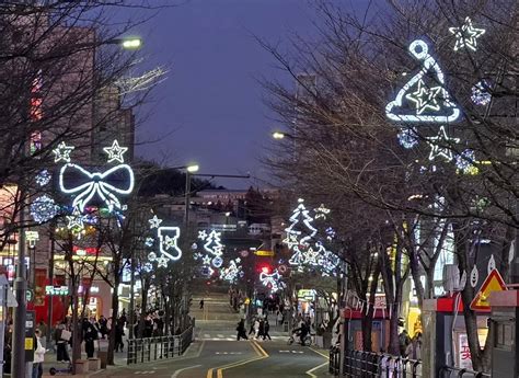 크리스마스 앞둔 신촌 연세로에 Led 장식물 반짝반짝