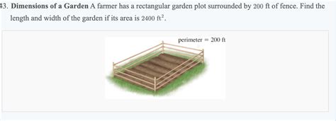 Solved 43 Dimensions Of A Garden A Farmer Has A Rectangular