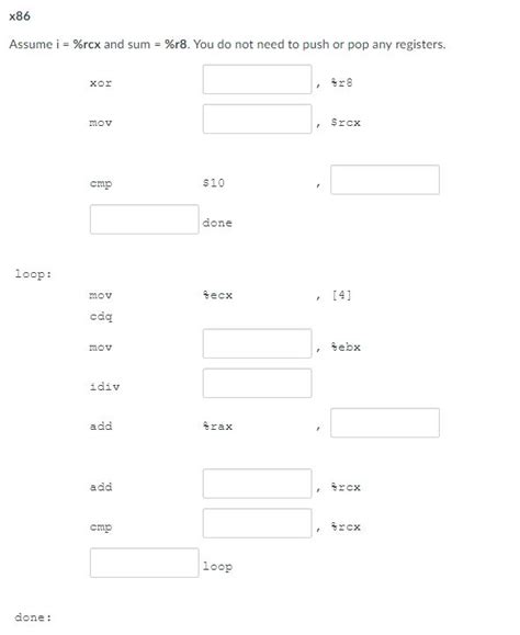 Solved Convert The Following C Code Segment To X86 Assembly