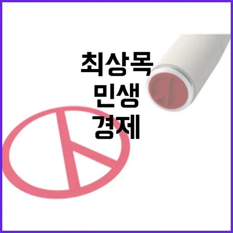 민생경제 회복 최상목의 골든타임 전략 공개 경기진