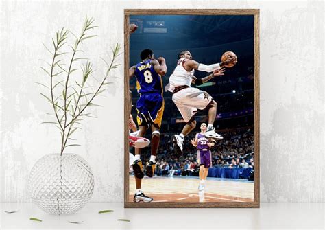Allen Iverson Poster Allen Iversons Reverse Layup 2001 Etsy