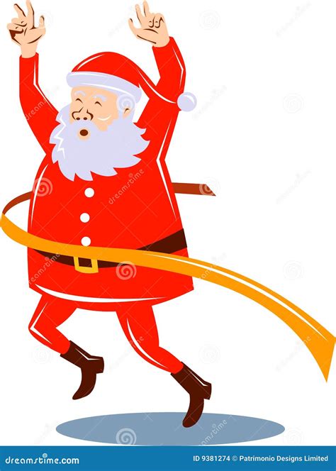 Running Santa Claus Cartoon Illustration 34649930