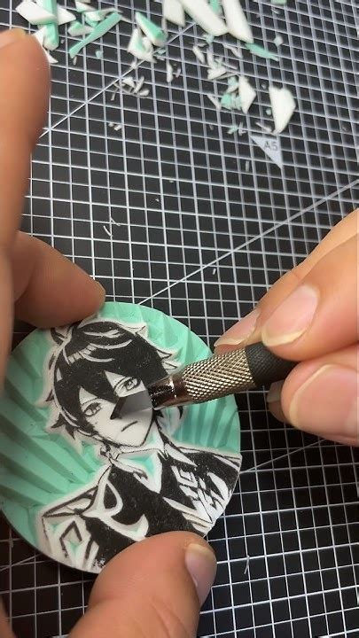 지우개로 판화 만들기 原神 Zhongli 원신 Genshinimpact 지우개도장 Youtube